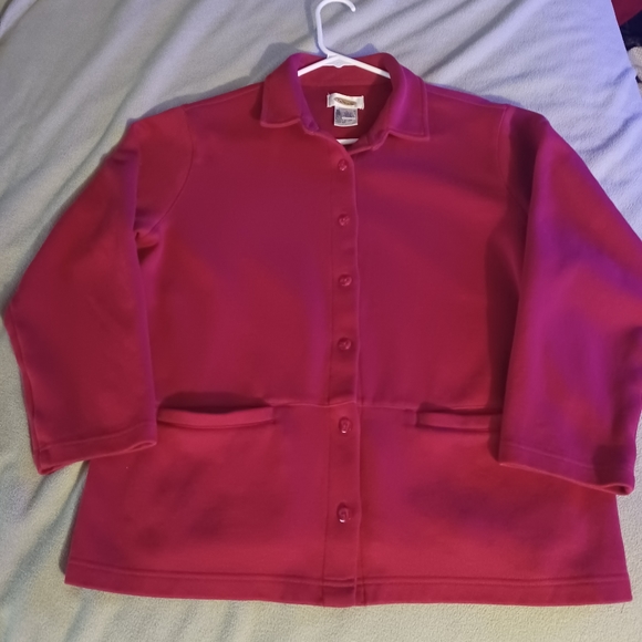 Talbots | Jackets & Coats | Talbots Red 0 Cotton Button Up Jacket ...